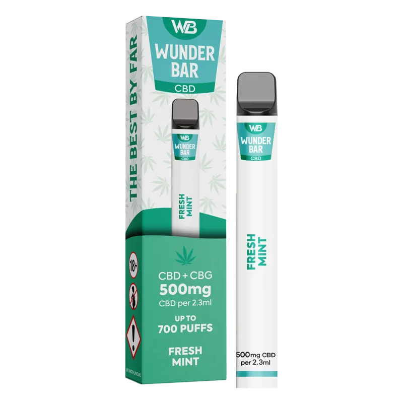 WUNDER BAR CBD+CBG VAPE 500MG FRESH MINT | Peoples CBD